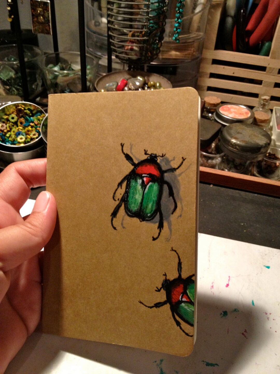 Insekten gemalt, Bug-Buch, bemalt Emoleskine Pocket Journal - Etsy.de