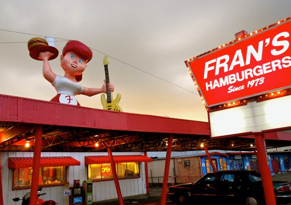 Vintage Sign Photography Retro Sign-art Photo Hamburger | Etsy