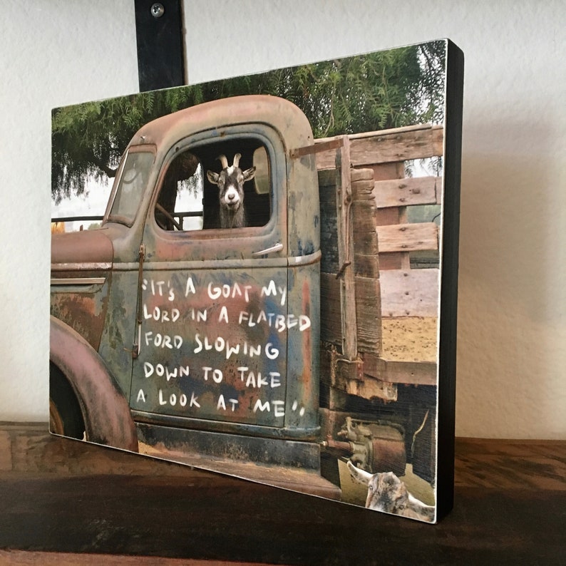 Funny Goat Photo Art Print, Goat in A Truck Fine Art Print, Farmhouse ...