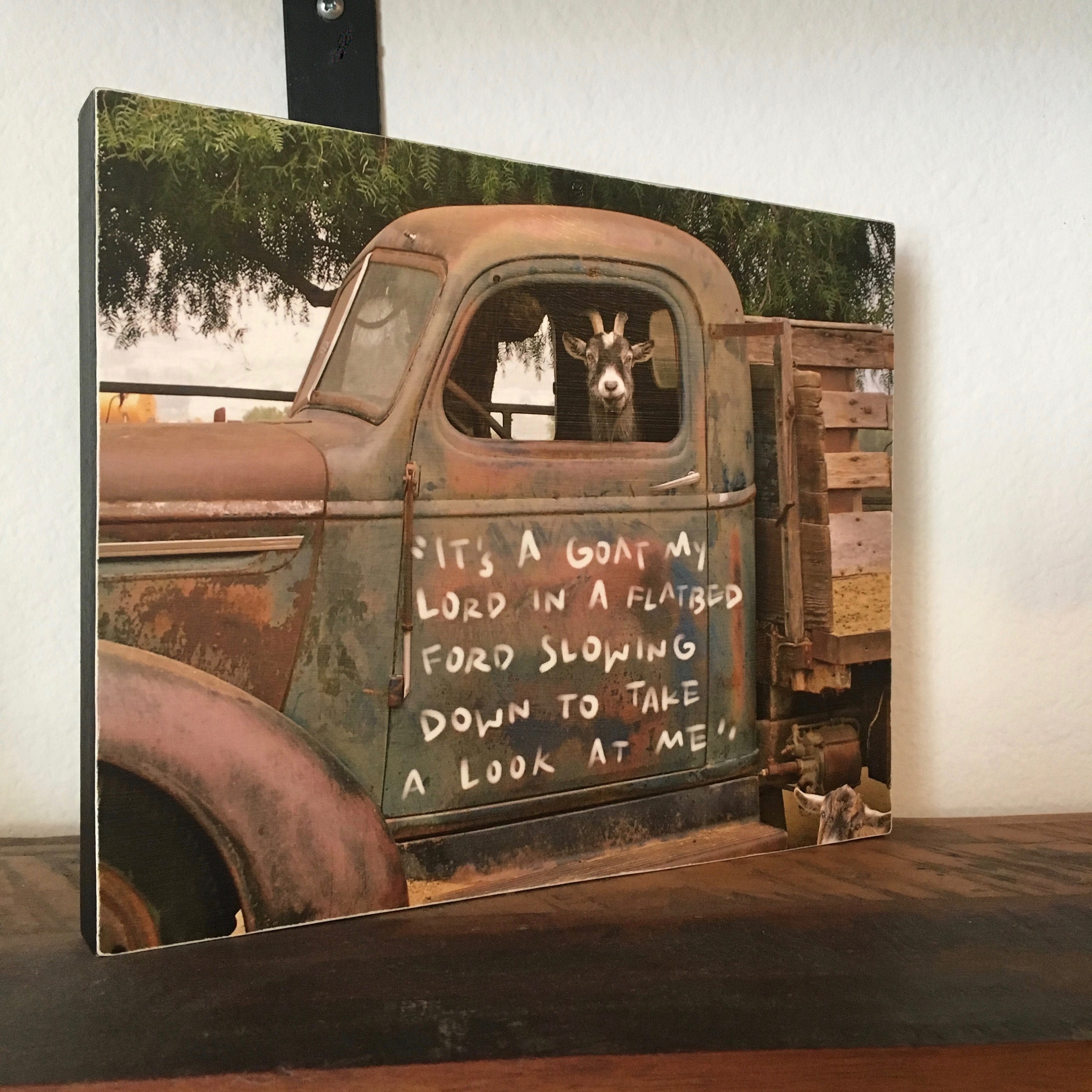 Funny Goat Photo Art Print, Goat in A Truck Fine Art Print, Farmhouse ...