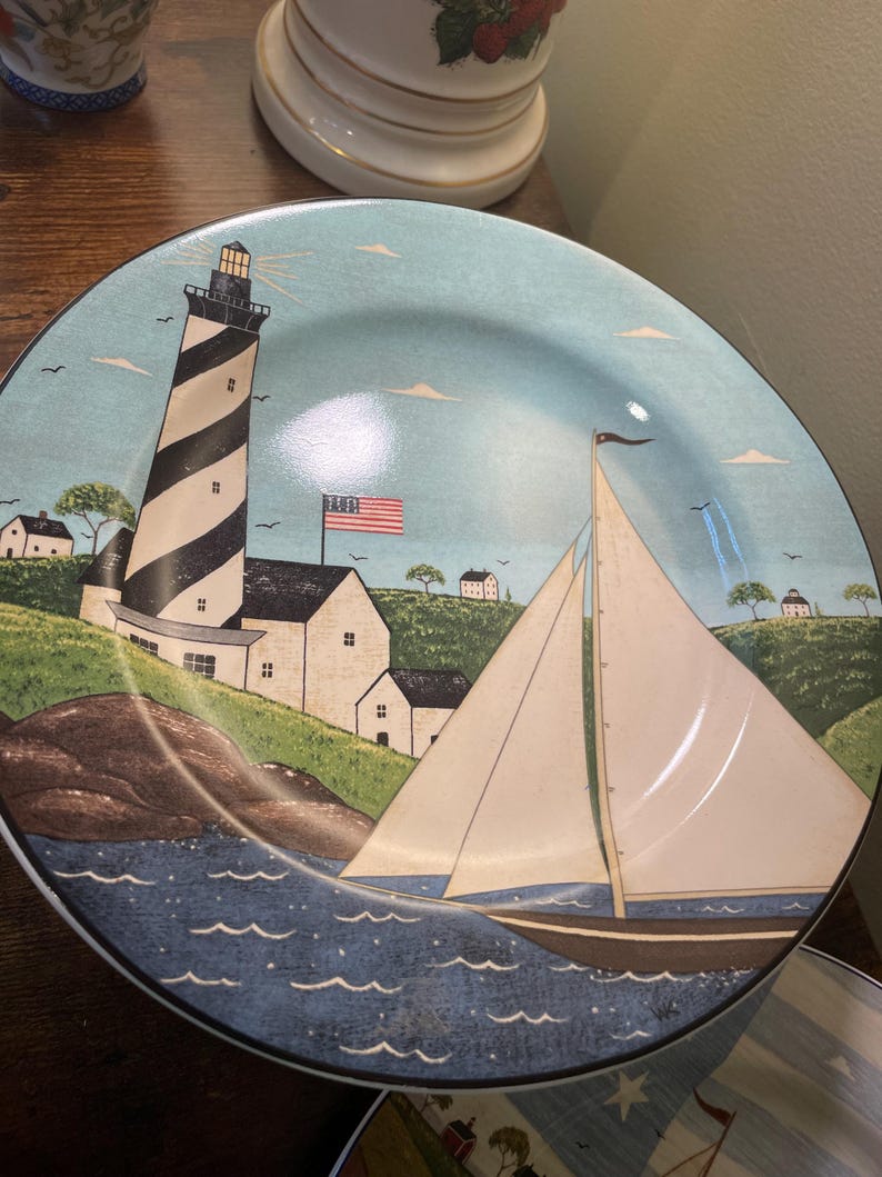Warren Kimble Nautical Plates Set of 2 - Etsy