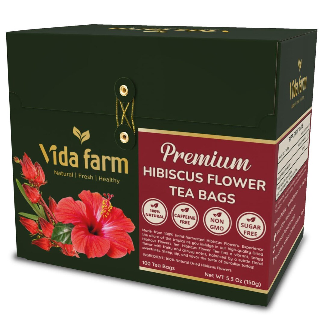 100 Hibiscus Tea Bags, Natural Dried Hibiscus Flowers Tea Bags, Hibiscus Sabdariffa Tea Bags - Etsy
