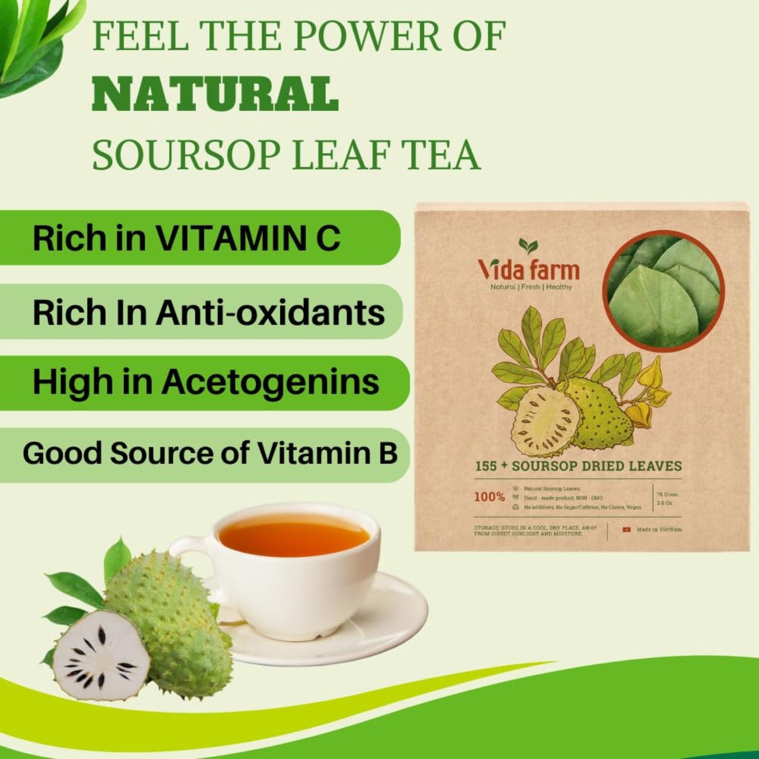255+ Dried Soursop Tea Leaves, Herbal Tea, 100% Natural Pure Soursop ...