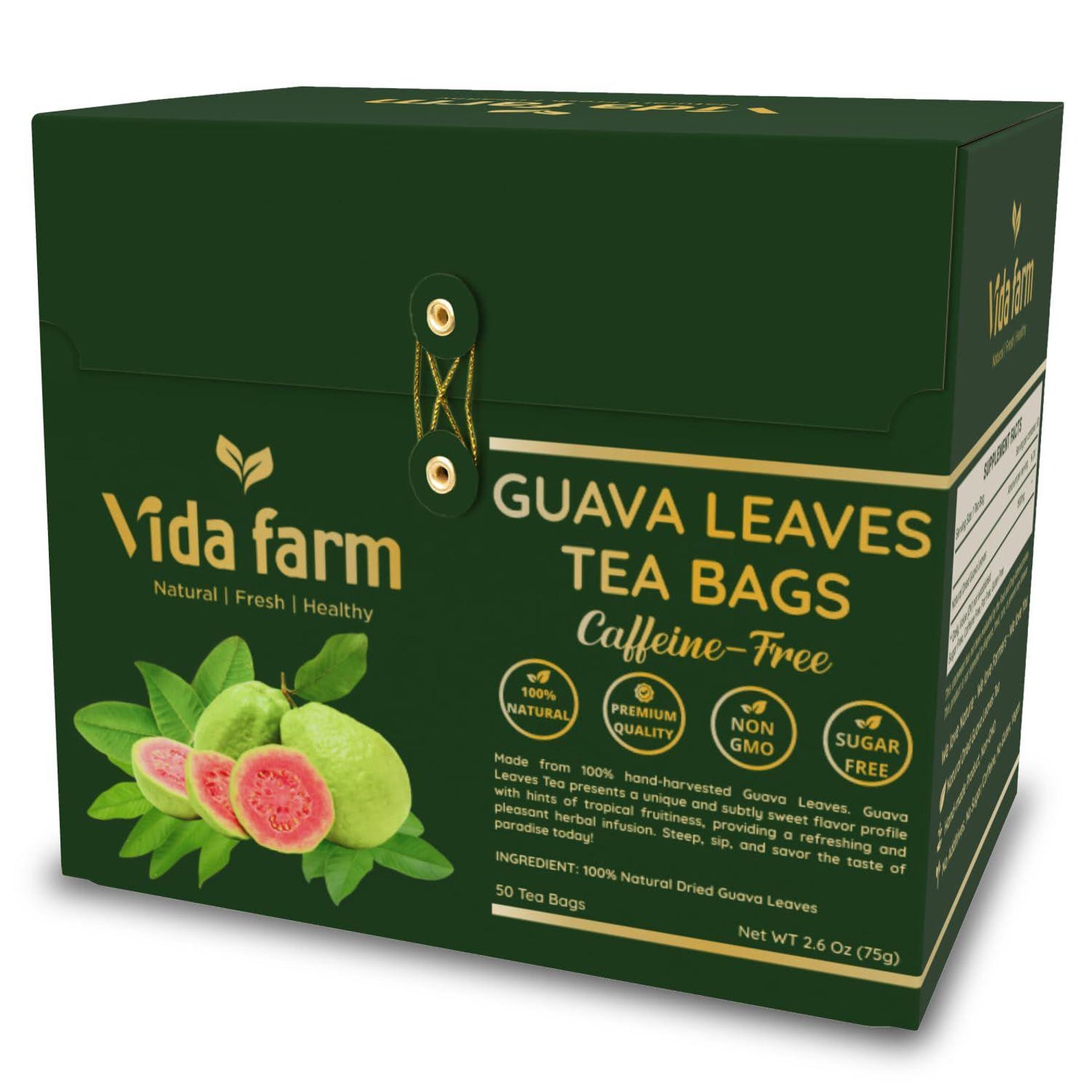 50 Natural Guava Leaves Tea Bags, Hojas De Guayaba Tea Bag, Guayaba Leaves Guava Tea, Pleasant ...