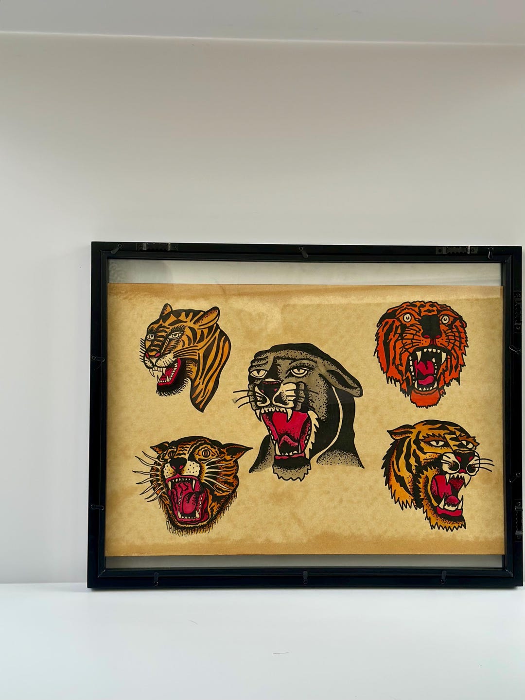 Tigers Flash Sheet Vintage Inspired American Traditional Tattoo Hand ...