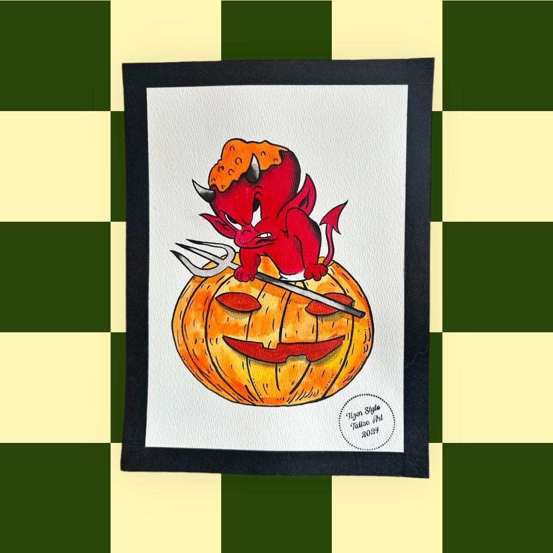 Halloween Flash Hot Stuff Little Devil in a Jack-o-lantern 9x12 - Etsy