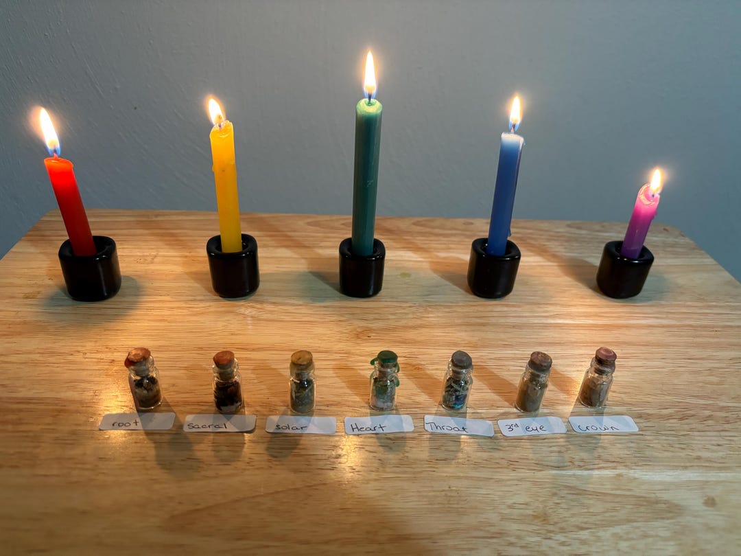 Set of Chakra Spell Jars - Etsy