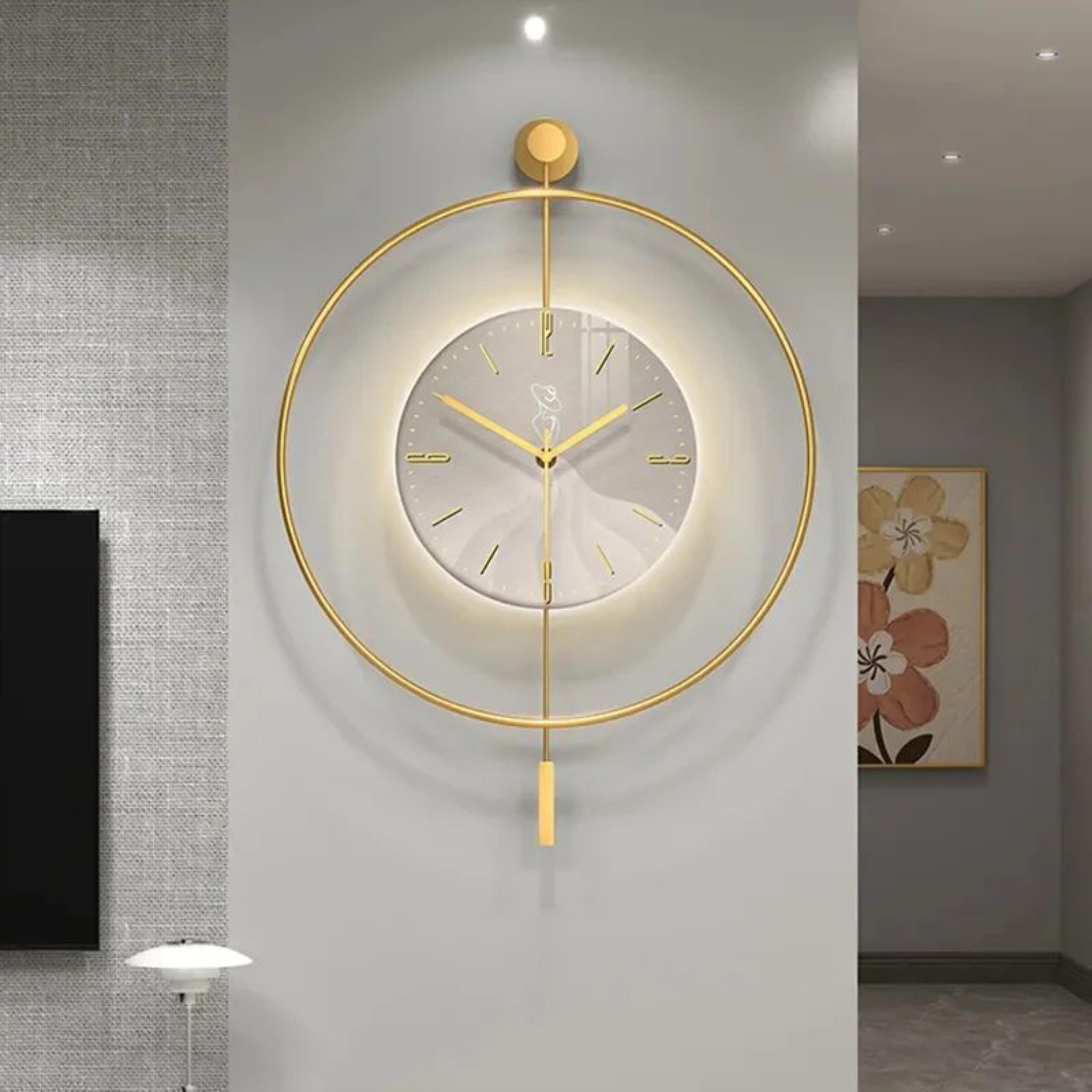 Scandinavian LED Wall Clock - Metal Minimalist Clock for Modern Homes ...