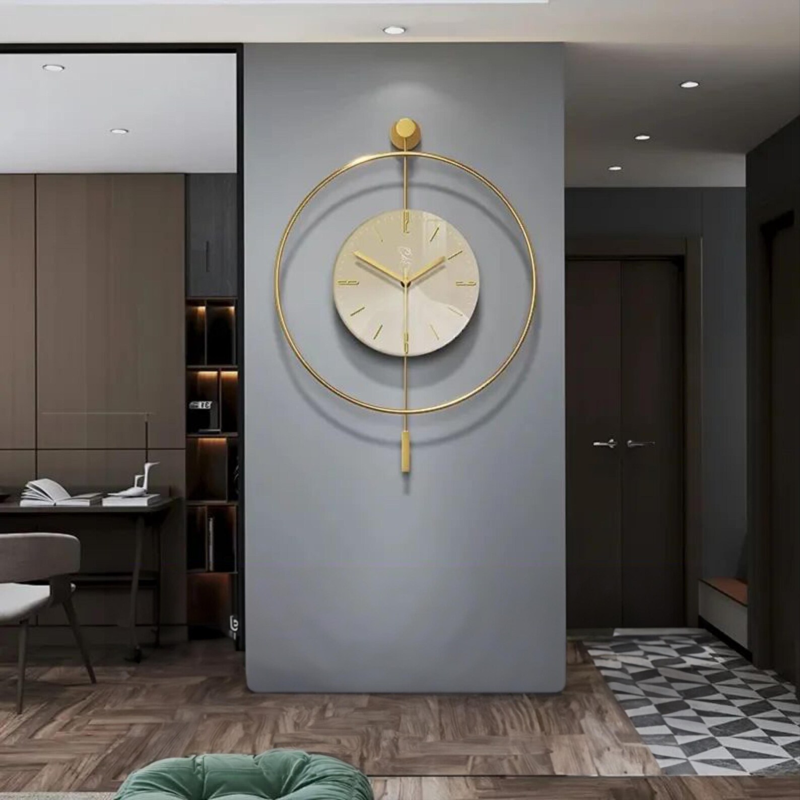 Scandinavian LED Wall Clock - Metal Minimalist Clock for Modern Homes ...