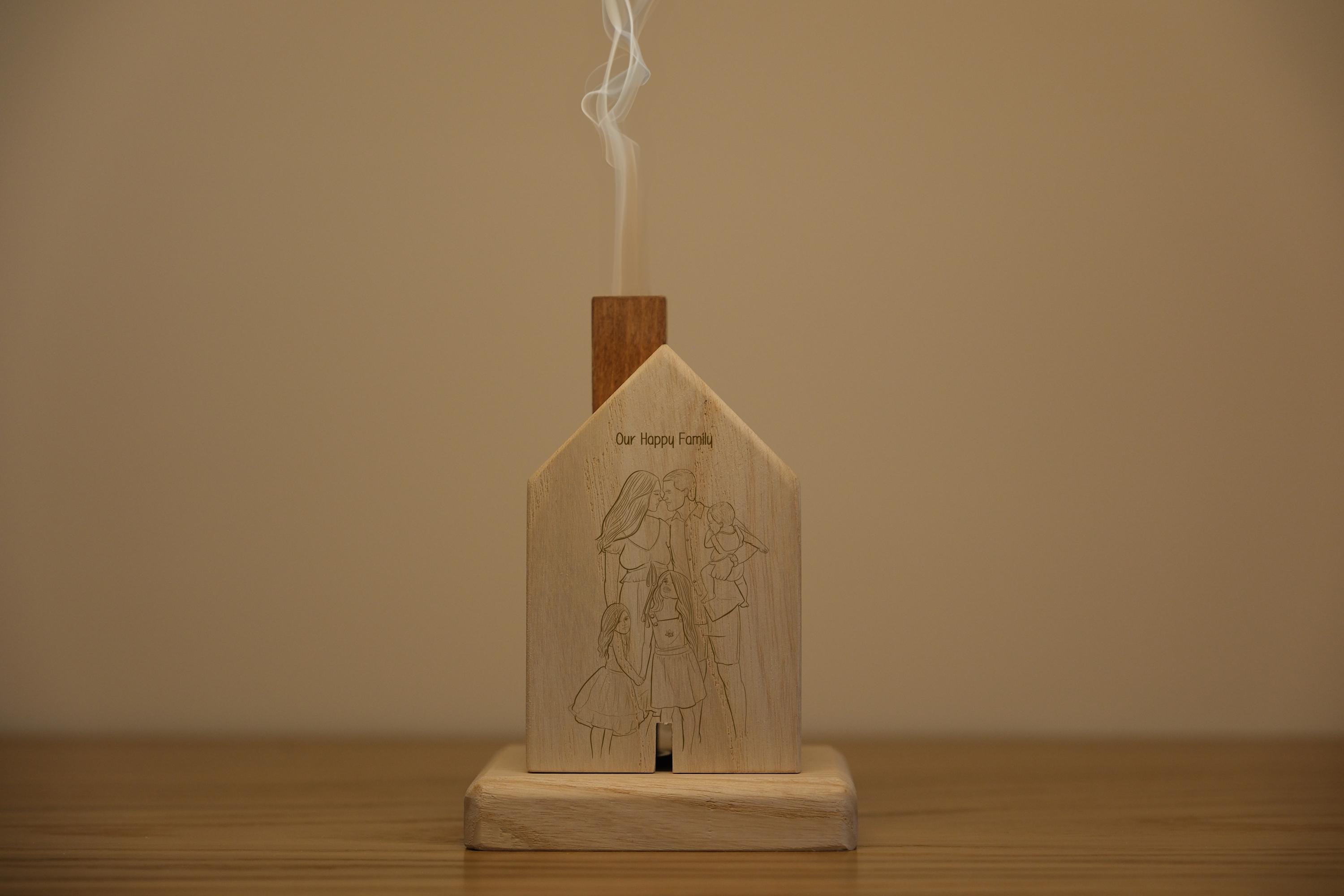 Custom Family Portrait Home Decor, Incense Holder With Portrait Print ...