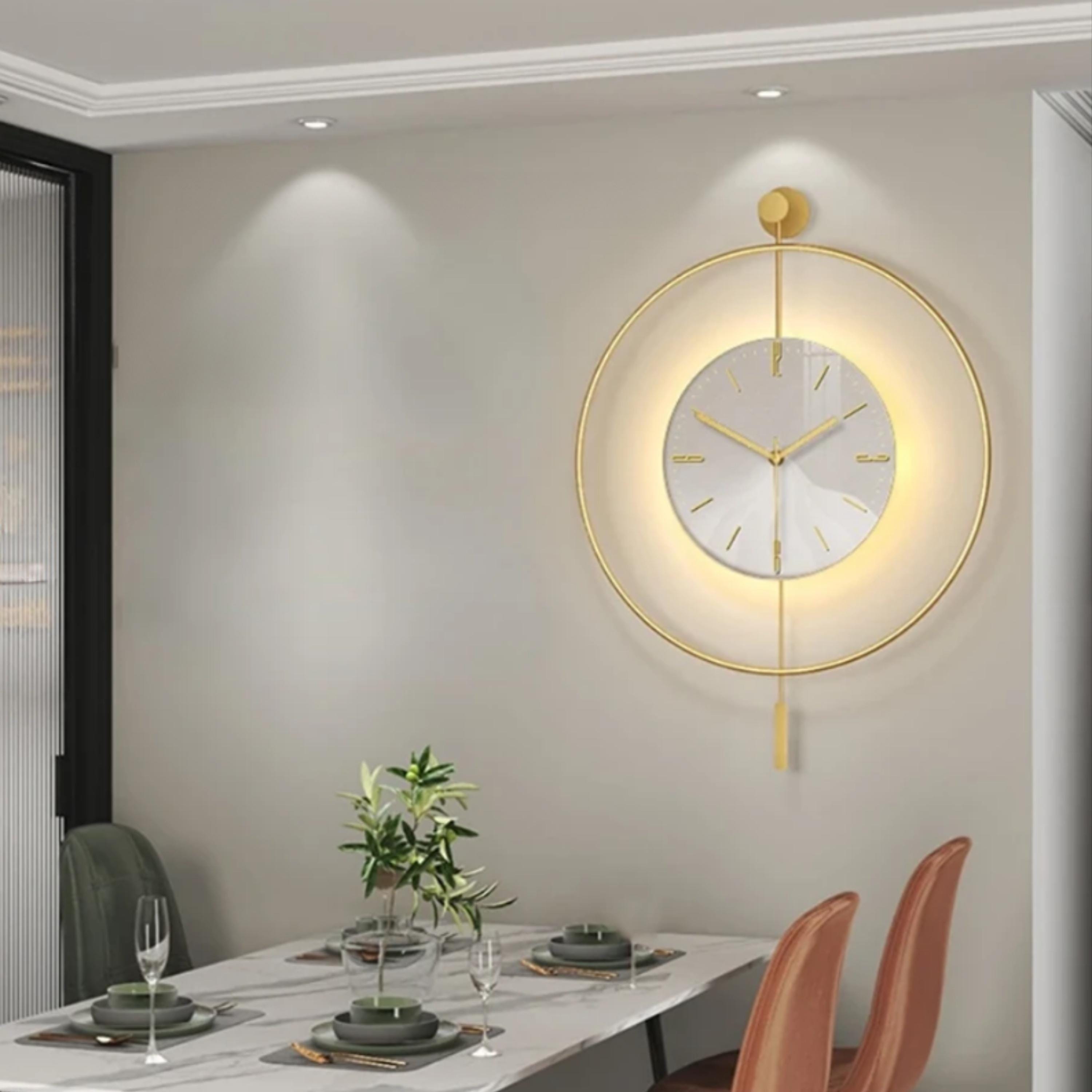 Scandinavian LED Wall Clock - Metal Minimalist Clock for Modern Homes ...