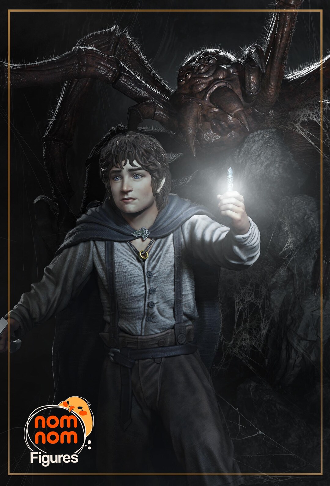 Frodo Baggins & Shelob| 14K | 1:10 Scale | 3d Printed Figure ...