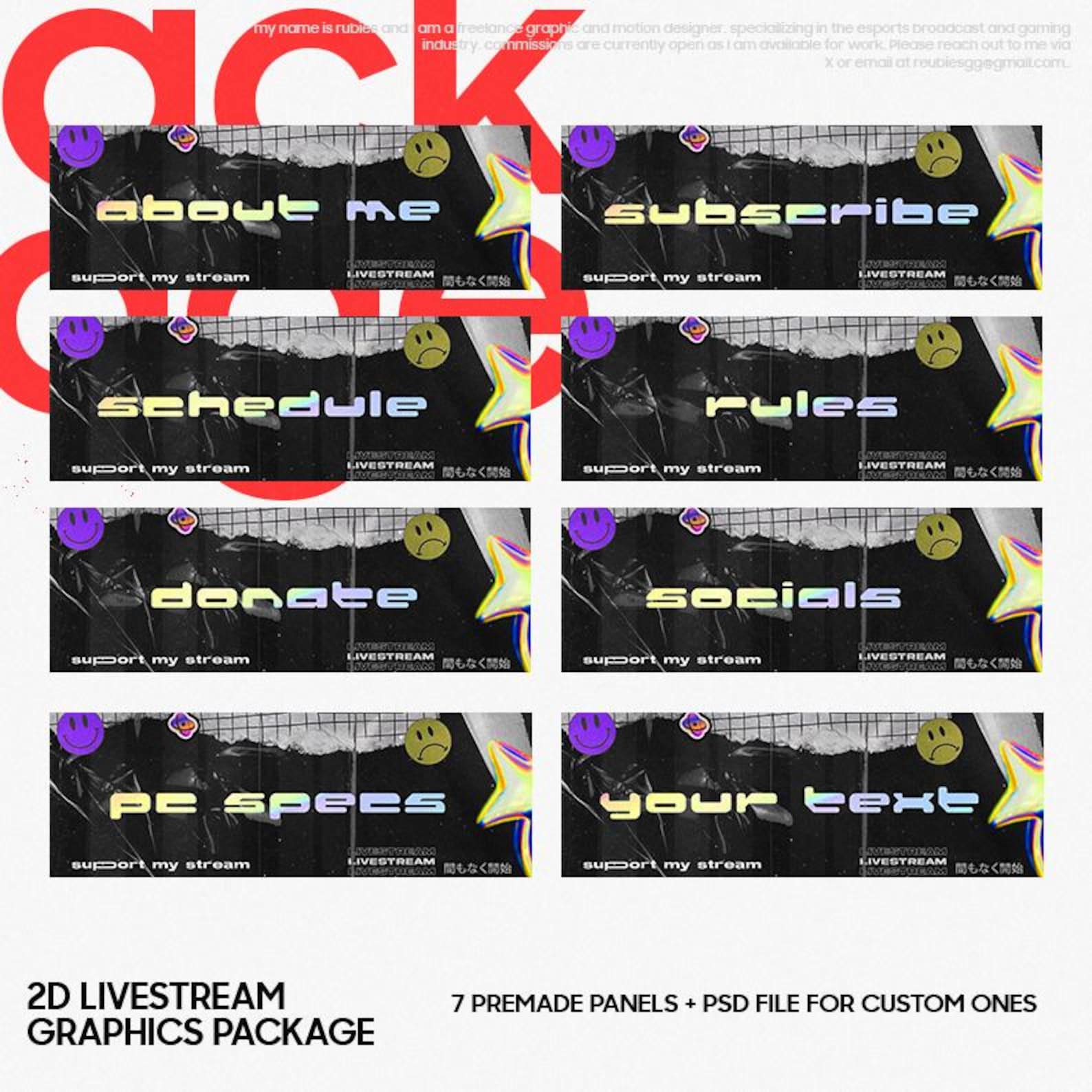 Y2k Animated Stream Overlays Retro Twitch Overlay Paper Animated ...