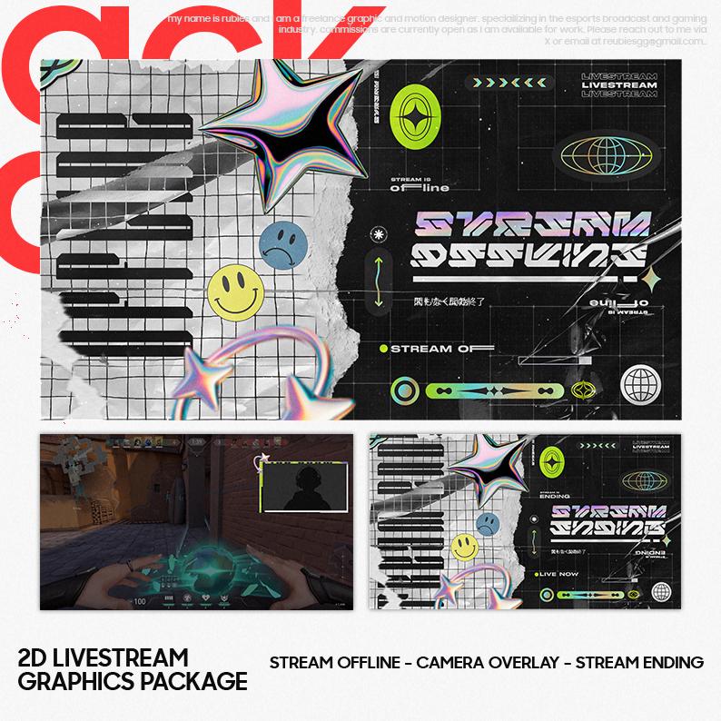 Y2K Overlay Graphics Livestream Package Twitch Retro Grunge Stream ...