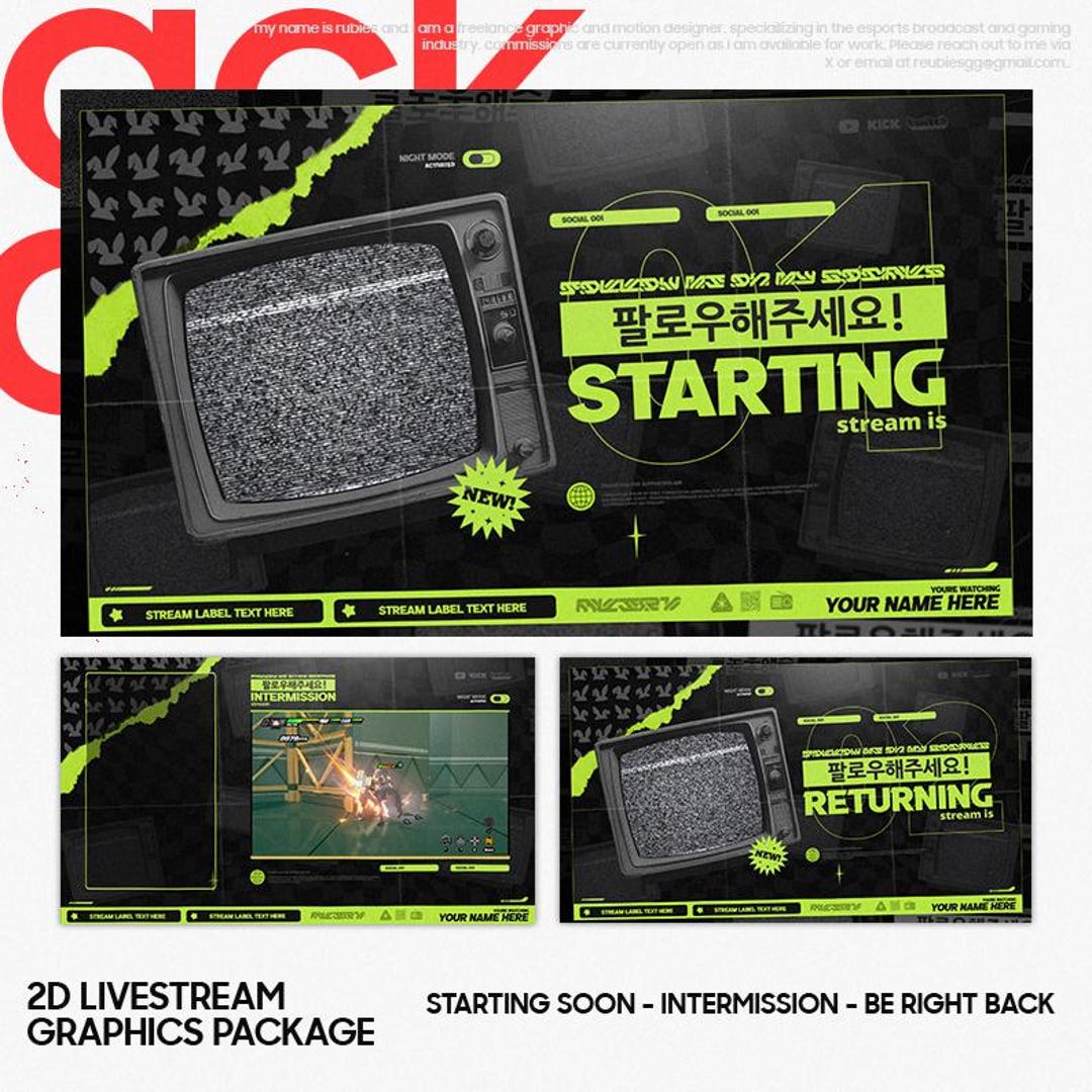 ZZZ Animated Overlay ZZZ Animated Twitch Y2k Stream Graphics Overlays ...