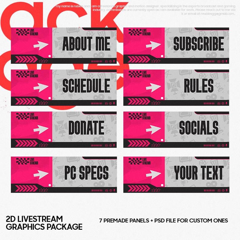 ZZZ Overlay Graphics Twitch Stream Package ZZZ Stream Graphics 2D ...