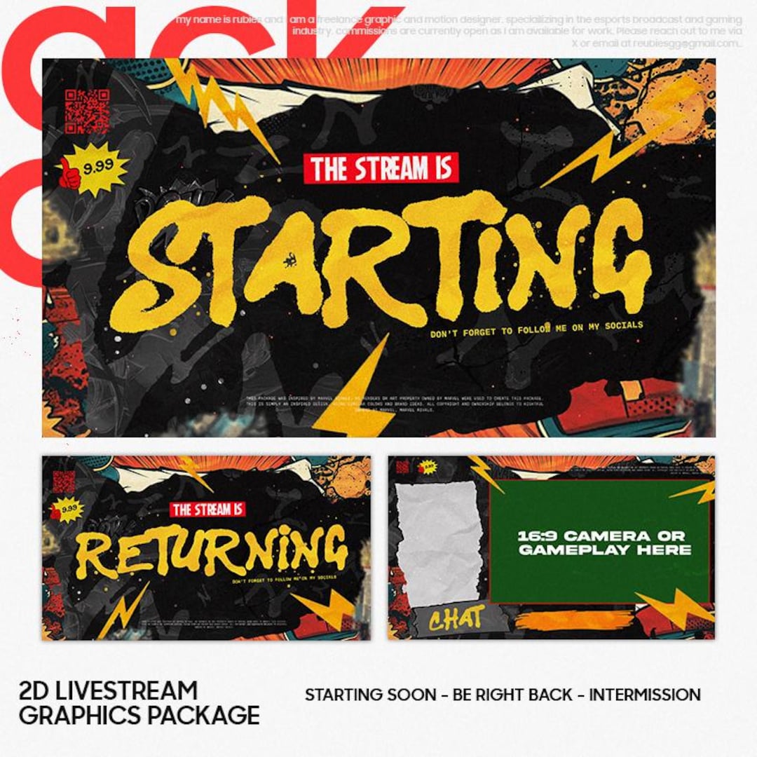 Grunge Comic Superhero Stream Overlay Package (digital Download) - Etsy