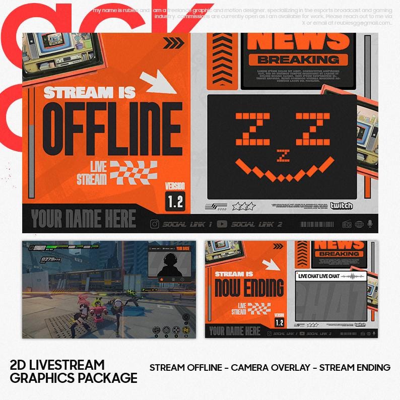 Twitch Overlay Graphics Y2k Stream Overlay ZZZ Twitch Stream Overlay ...