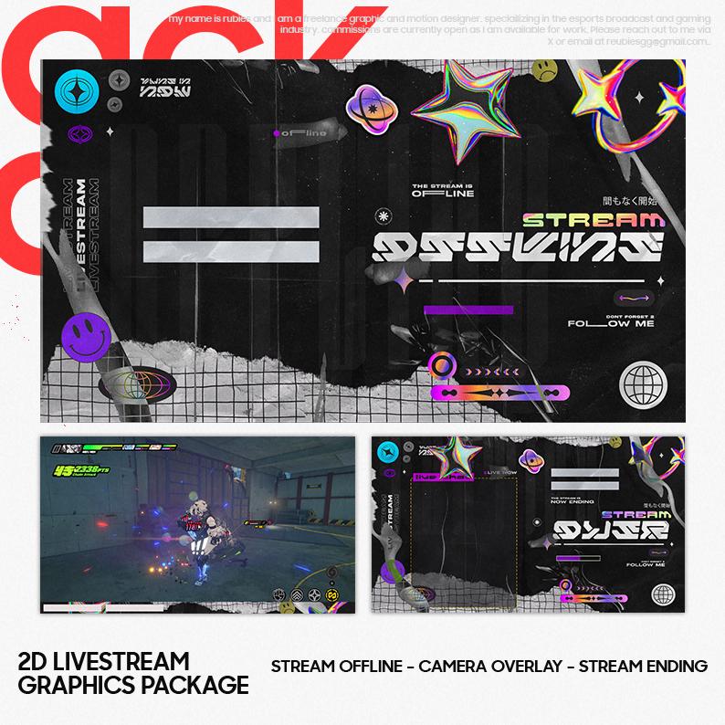 Y2k Animated Stream Overlays Retro Twitch Overlay Paper Animated ...