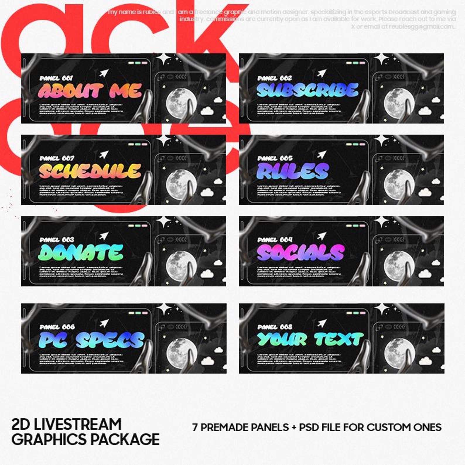 Y2k Animated Stream Overlays Retro Twitch Overlay Chrome Twitch Stream ...