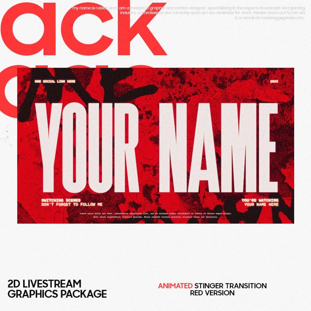 Grunge Twitch Wipe Esports Stream Wipe Red Grunge Minimal Text ...