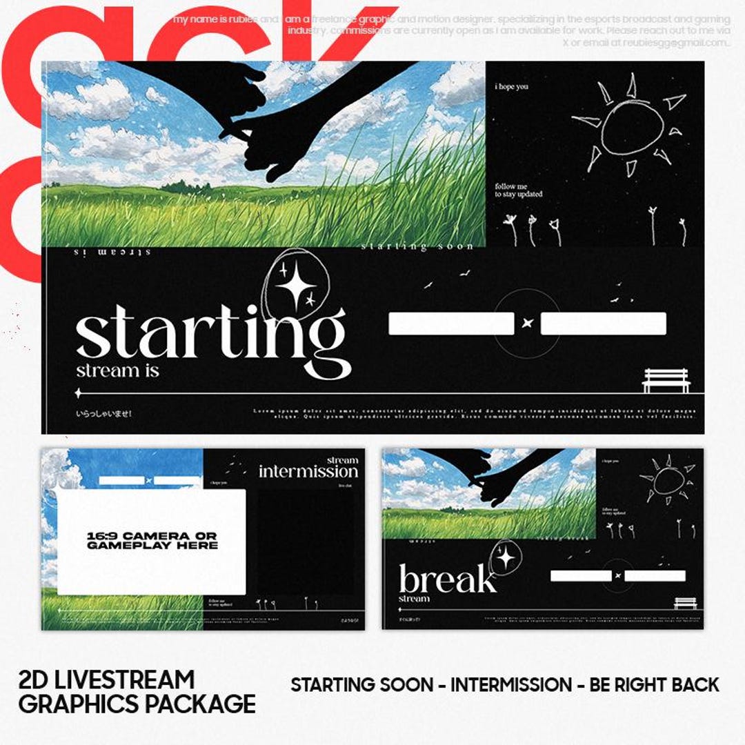 Twitch Stream Overlay Graphics Livestream Package 2D Minimal Design ...