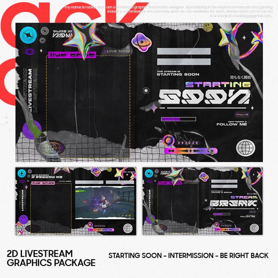 Y2k Animated Stream Overlays Retro Twitch Overlay Paper Animated ...