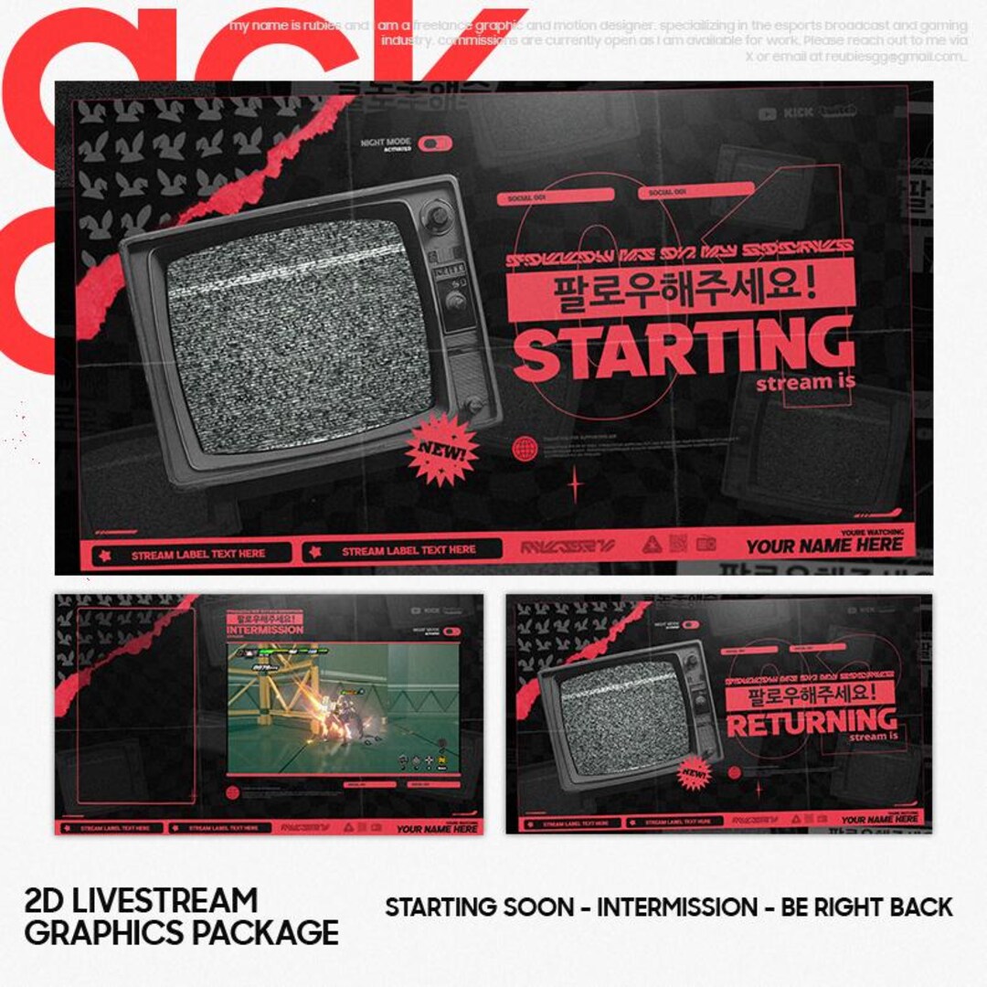 ZZZ Animated Overlay ZZZ Animated Twitch Y2k Stream Graphics Overlays ...