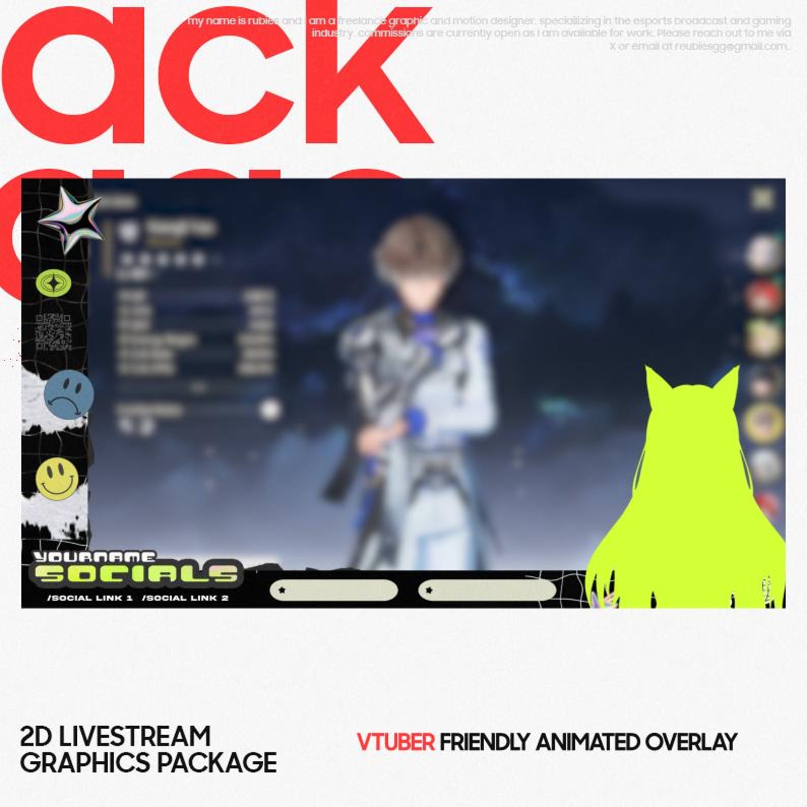 Y2k Animated Twitch Overlays Retro Y2k Stream in Game Overlay Minimal ...