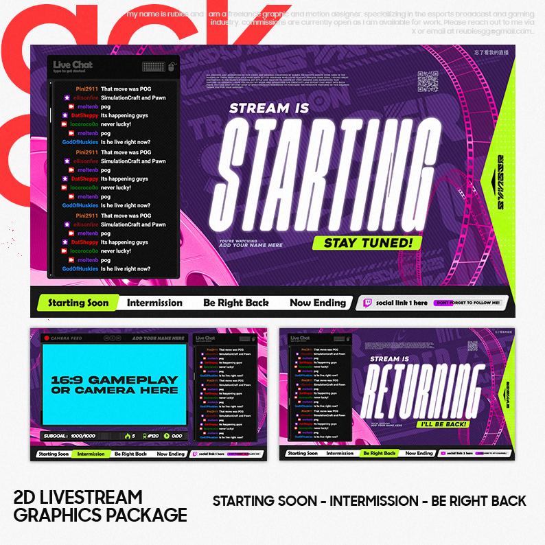 ZZZ Overlay Graphics Twitch Stream Package ZZZ Animated Stream Graphics ...