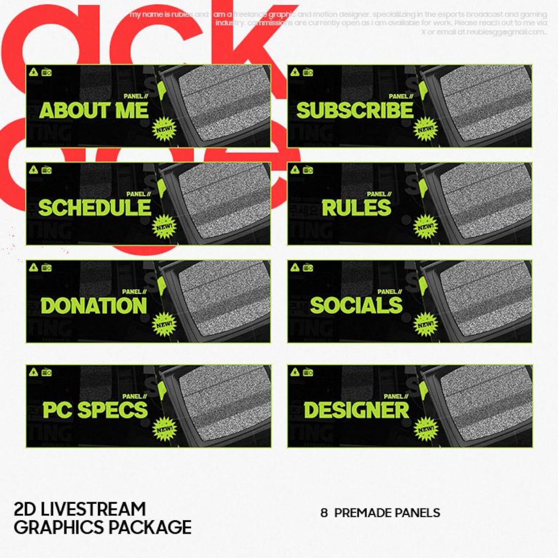 ZZZ Animated Overlay ZZZ Animated Twitch Y2k Stream Graphics Overlays ...