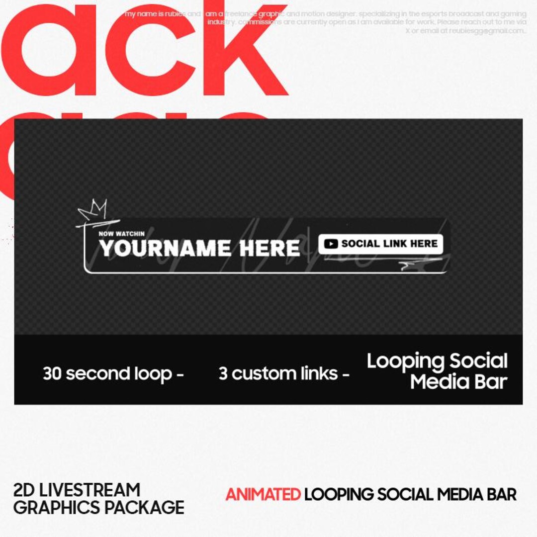 Minimal Social Box Simple Socials Box Overlay Black White Twitch Social ...