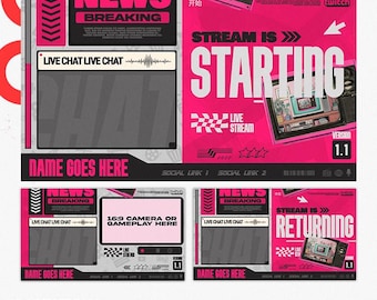 ZZZ Overlay Graphics Twitch Stream Package ZZZ Animated Stream Graphics ...