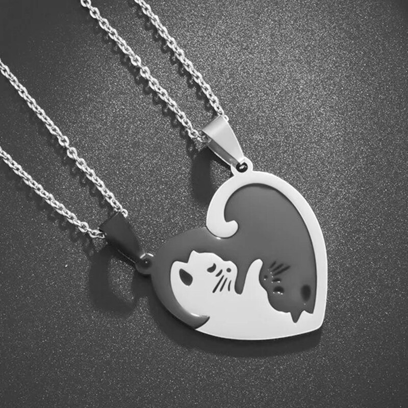 Cat Couples Necklace - Etsy
