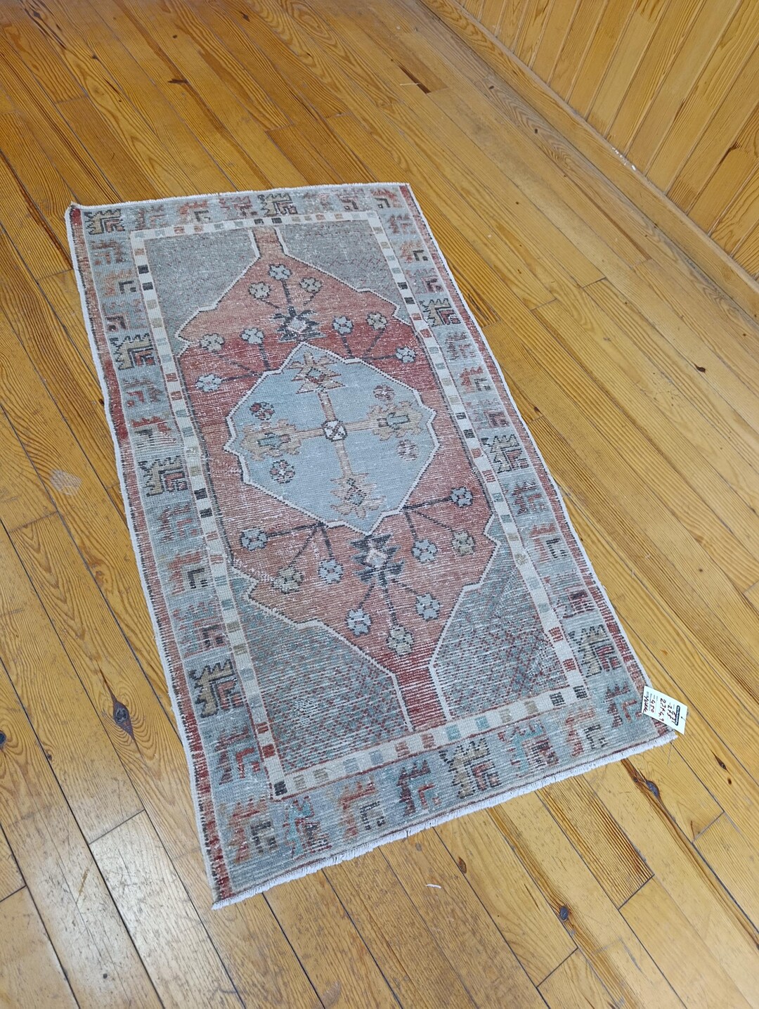 Oushak Rug: Faded Red Turkish Mini Runner Rug (2x5 Ft.) - Etsy