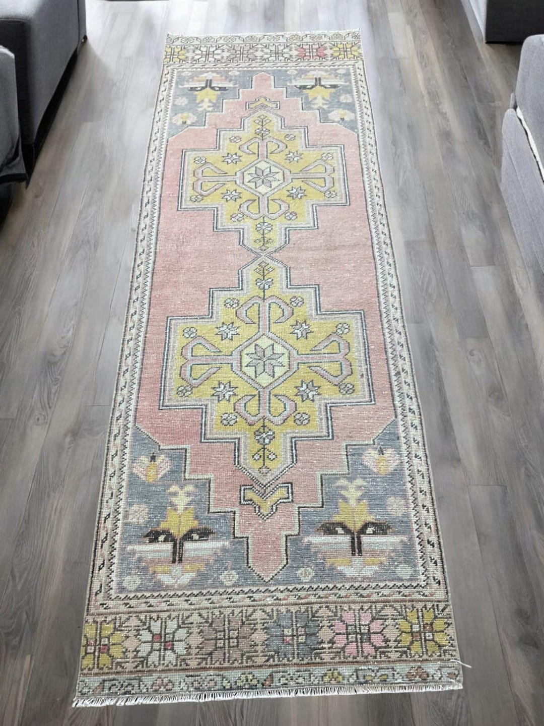 3x8,oushak Rug,vintage Rug,pink Rug,3x8 Rug,turkish Rug,handmade Rug ...