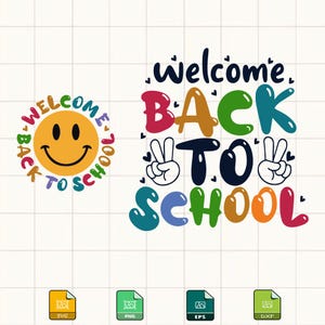 Welcome Back to School Smile Face SVG, Back to School SVG, Cartoon ...