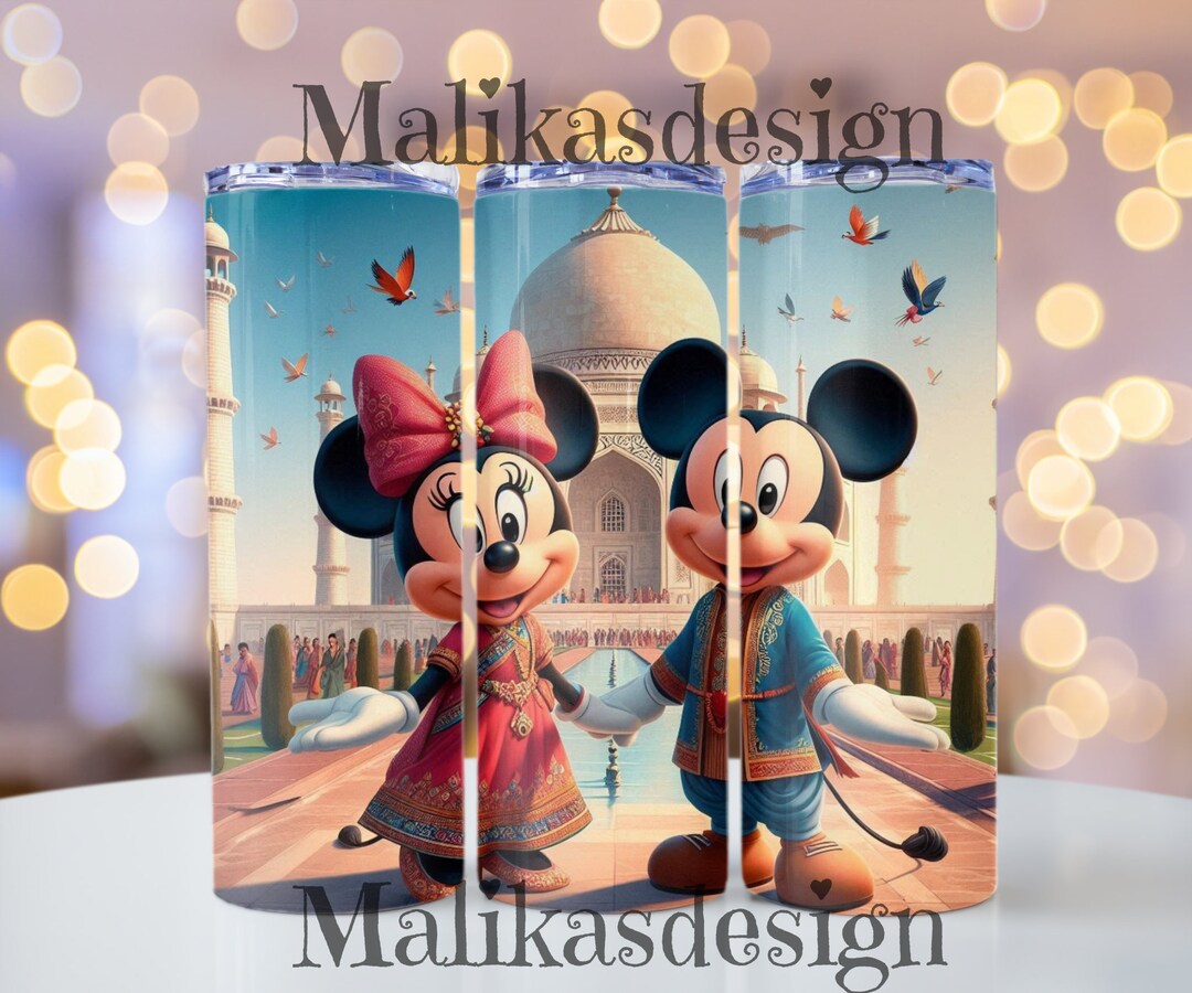 Mouse Couple Taj Mahal, Indian Clothes. 20oz Sublimation Tumbler Wrap ...