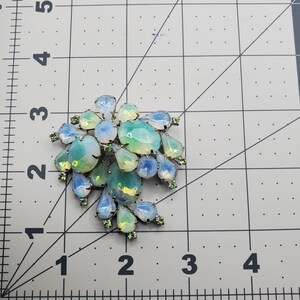Vintage KRAMER of NEW YORK Blue, Green Moonstone Rhinestones Cactus ...