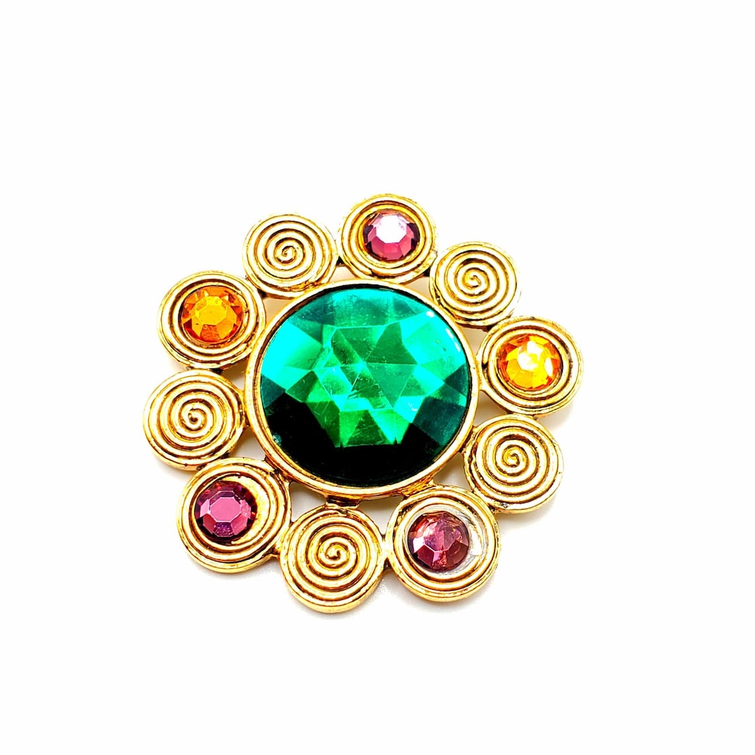 Vintage CRAFT Signed Flower Shaped Pin on Brooch - Etsy
