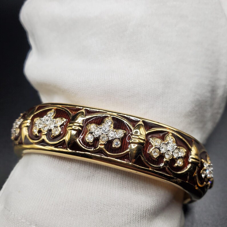 Vintage SWAROVSKI Swan Signed, Vintage Brown Enamel With Rhinestones ...