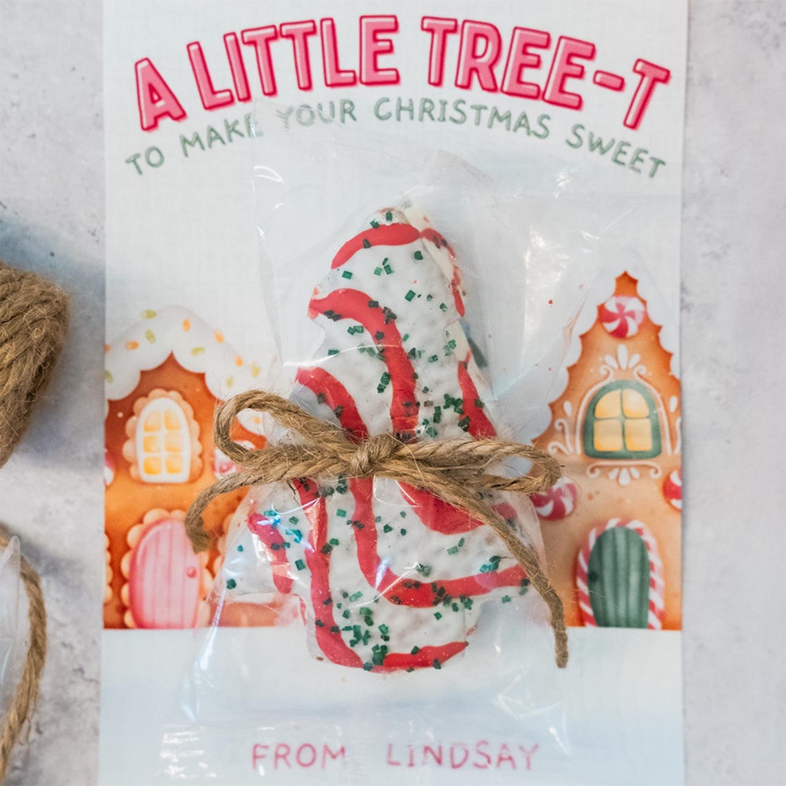Printable Christmas Tree Treat Card, Editable Gift Tag (digital ...