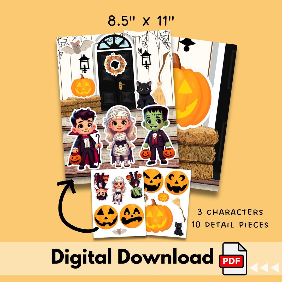 Little Printables Halloween Page, DIY Velcro Book, Fun Pretend Play ...