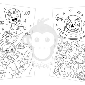 10 Fun Coloring Pages With Space Galaxy Themes - Etsy