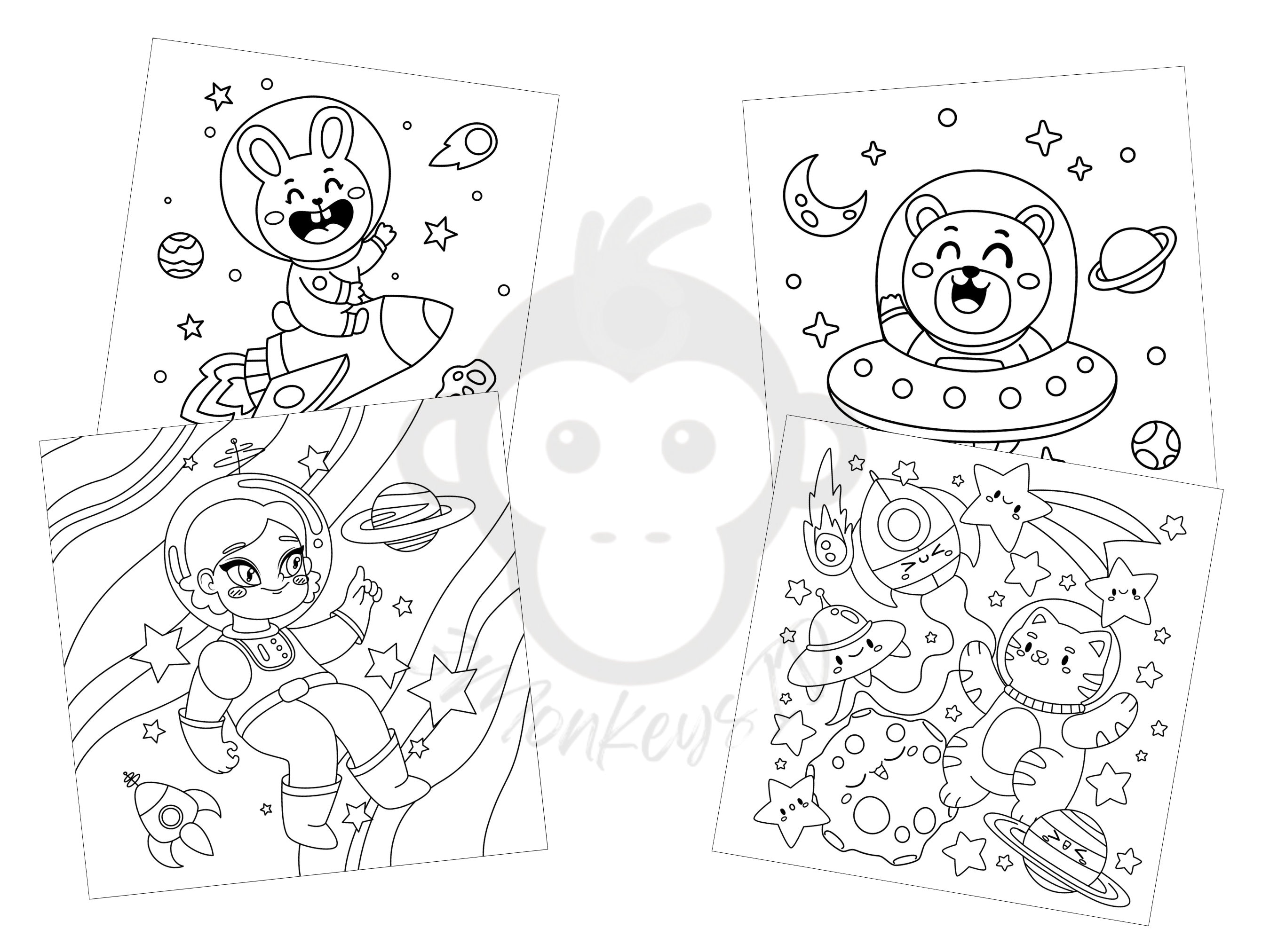 10 Fun Coloring Pages With Space Galaxy Themes - Etsy