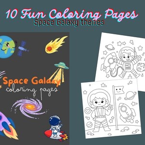 10 Fun Coloring Pages With Space Galaxy Themes - Etsy