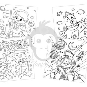 10 Fun Coloring Pages With Space Galaxy Themes - Etsy