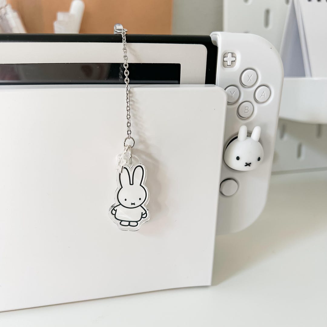 White Bunny Dust Plug | Nintendo Switch | Charm | Keychain | Risascloud ...