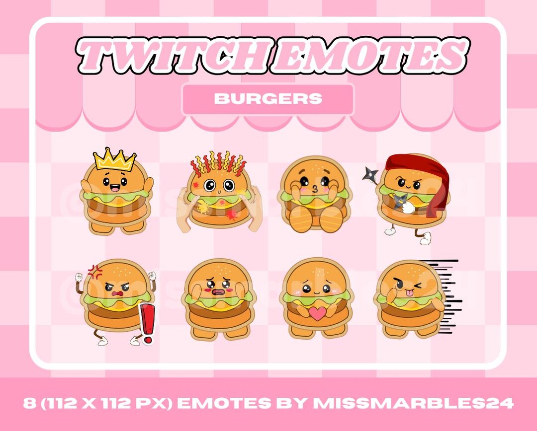 Burger Emote, King, Messy, Oh My God, Ninja, Angry, Worried, Heart ...