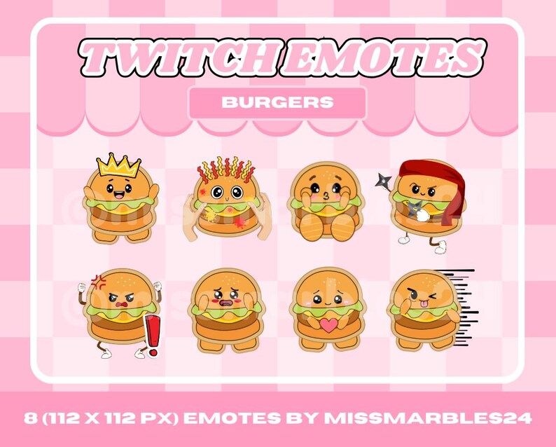 Burger Emote, King, Messy, Oh My God, Ninja, Angry, Worried, Heart ...